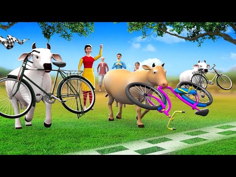 गाय का साइकल रेस – Cow Cycle Race Story | 3D Animated Hindi Kahaniya ...