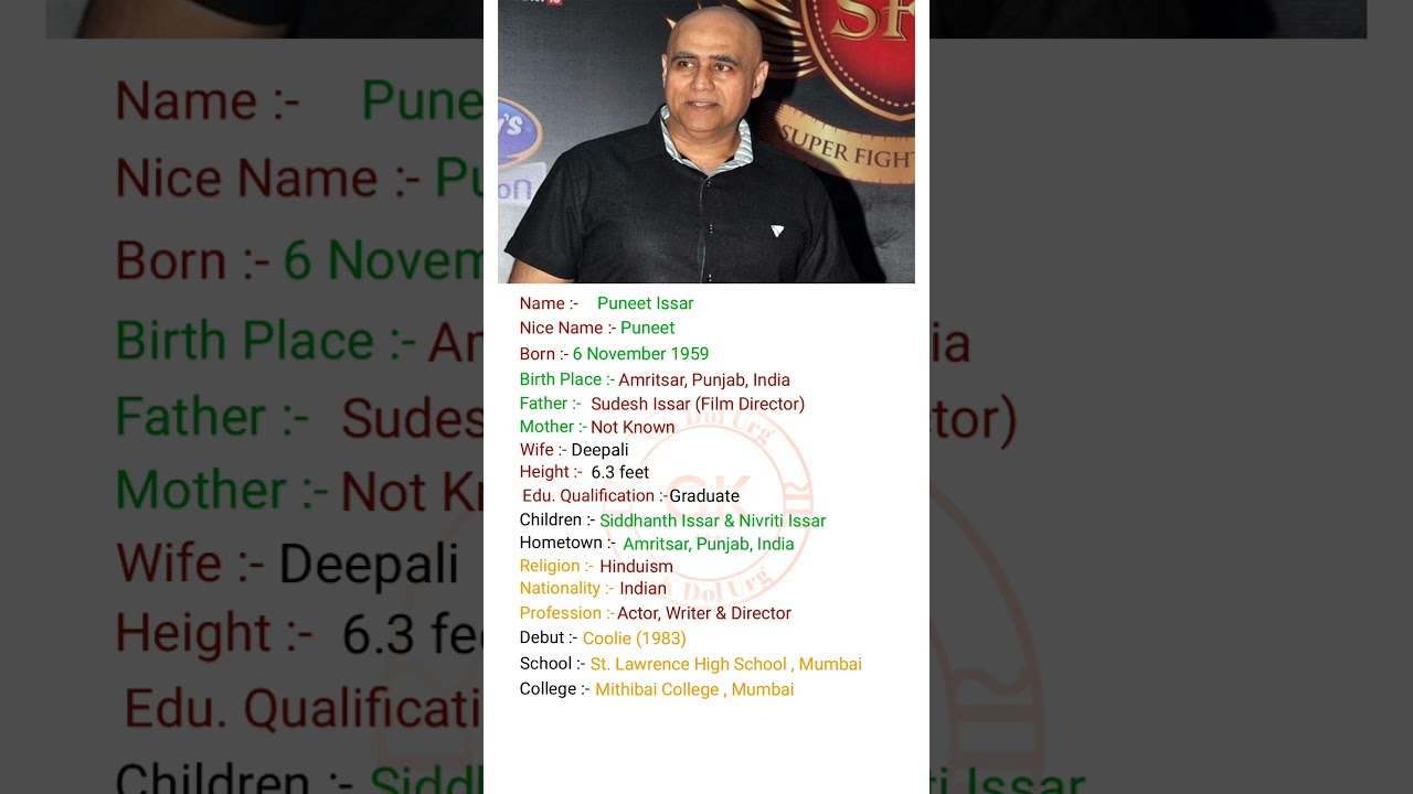 Famous Actor Puneet Issar Biography #viral #shorts #short #indianactor