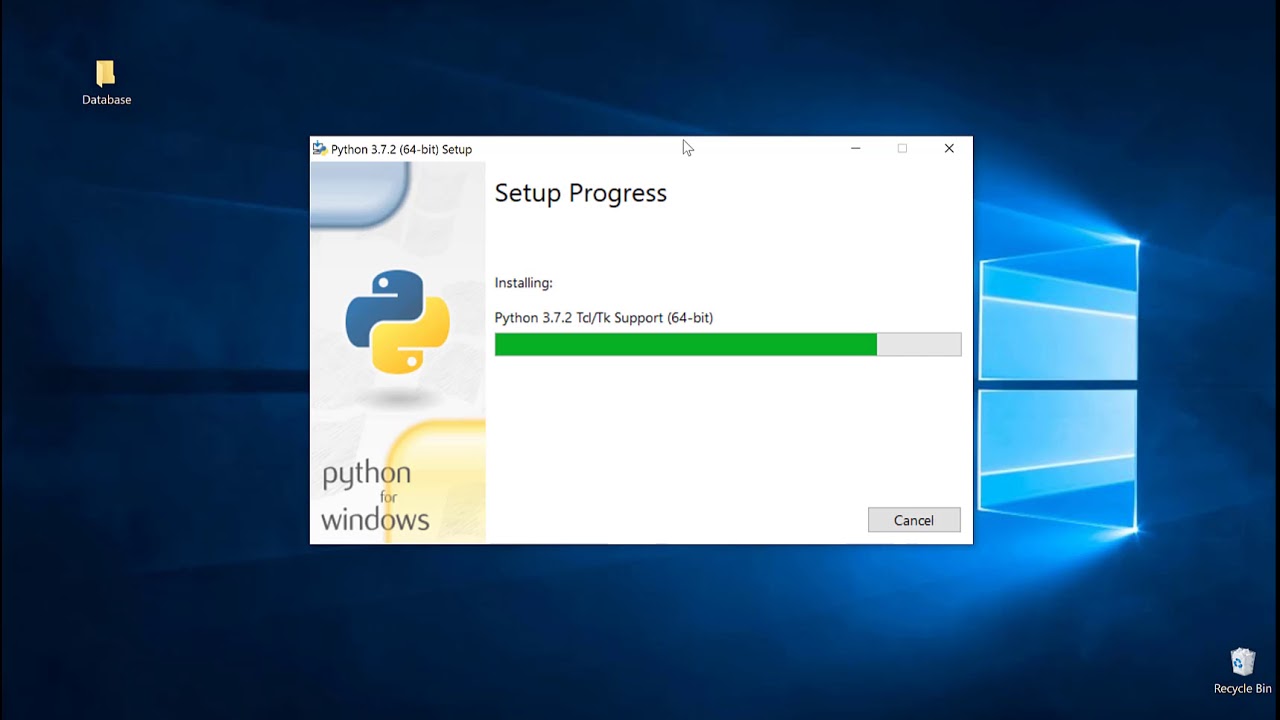 Downloading and Installing Python 3.7.2 x64
