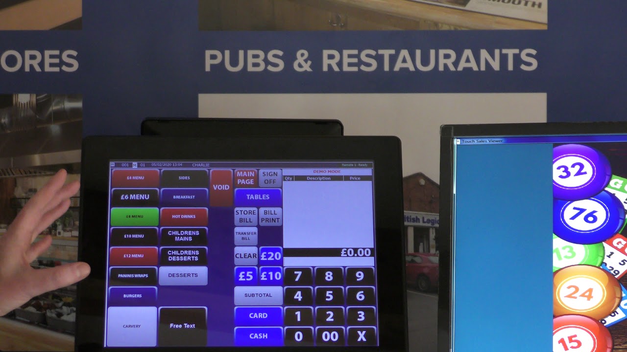 Pubs, Bars, Restaurants and Social Clubs EPOS Demonstration