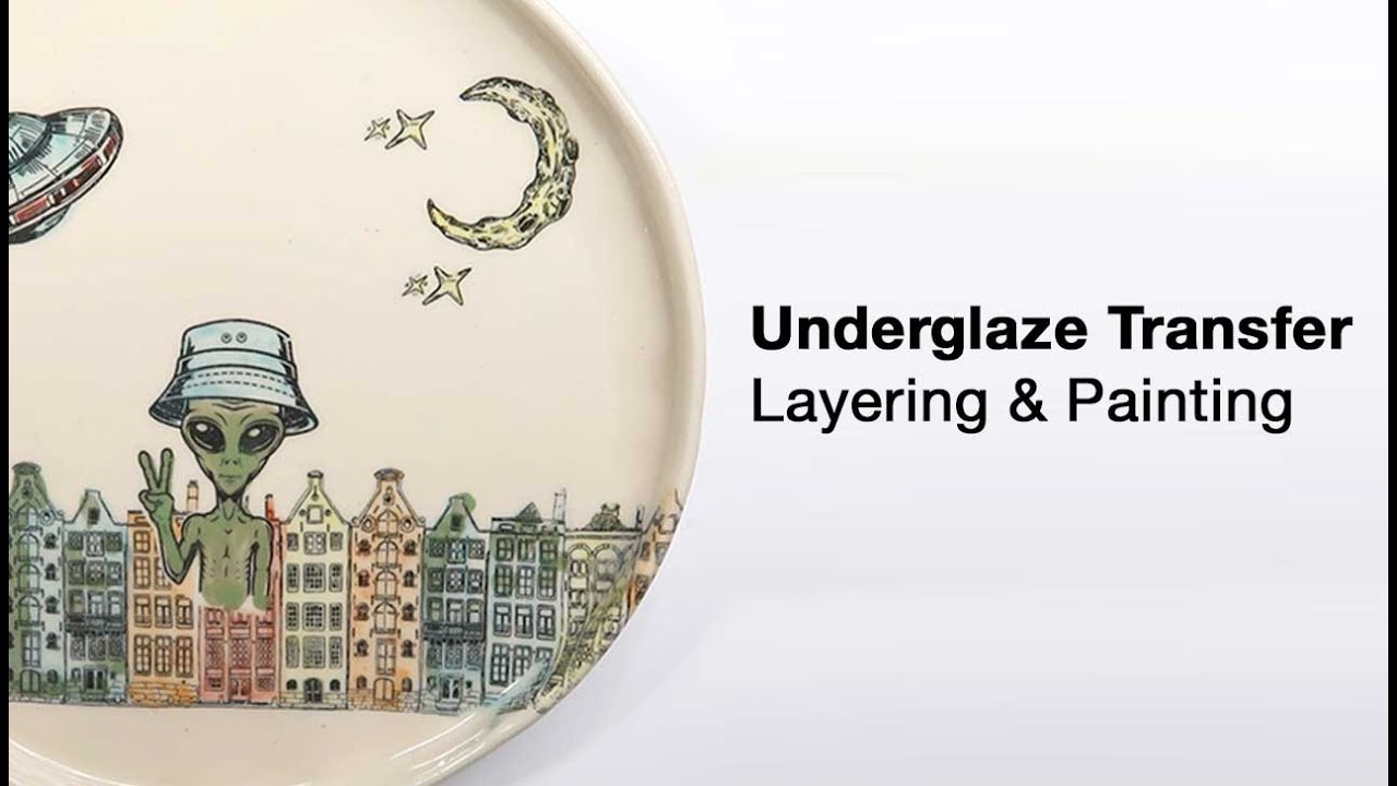 Underglaze transfer tutorial, Paint and layer underglaze transfer