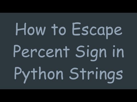 How to Escape Percent Sign in Python Strings