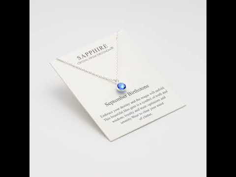 September (Sapphire) Birthstone Necklace Created with Zircondia® Crystals by Philip Jones Jewellery