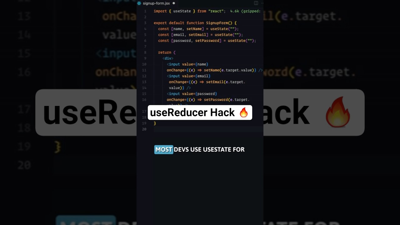 Stop Using Too Many useState Hooks in React 🚫 Use This Hack Instead  #coding #programming #reactjs