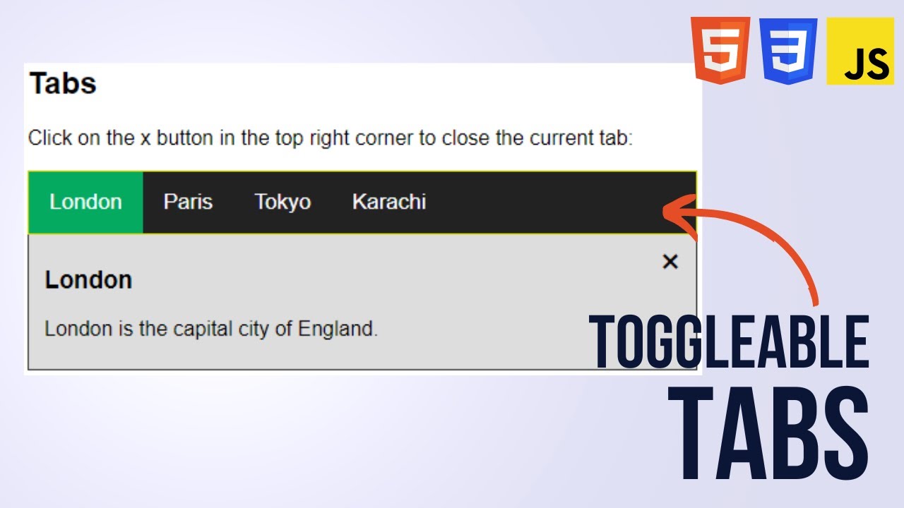 Create Tabs using CSS and JavaScript | W3Schools HTML Tutorial to create Tabs | @CodeWithHarry