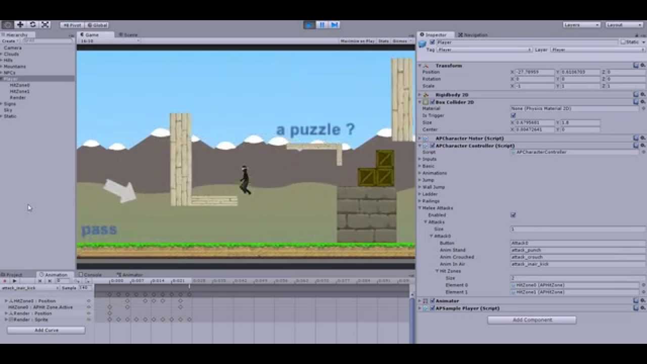[Unity] Advanced Platformer 2D - Tutorial : Melee Attack