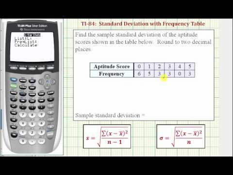 TI84 One Variable Statistics - Standard Deviation From a Frequency Table