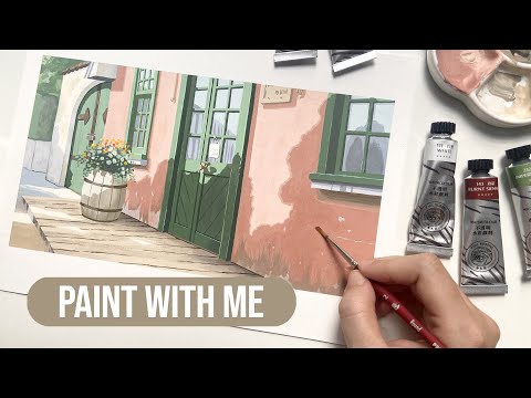 🍃 Painting Studio Ghibli scenes using Opaque Watercolor ft. Paul Rubens