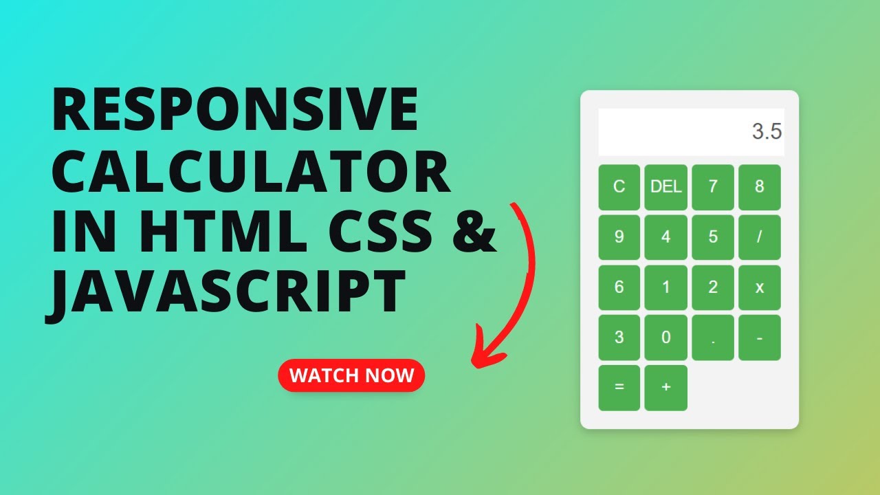 Create a Responsive Calculator in HTML, CSS & JavaScript | Beginner JavaScript Project