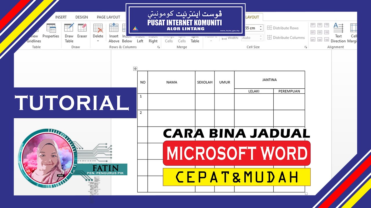 Asas Microsoft Word : Cara Membina Jadual Dengan Mudah