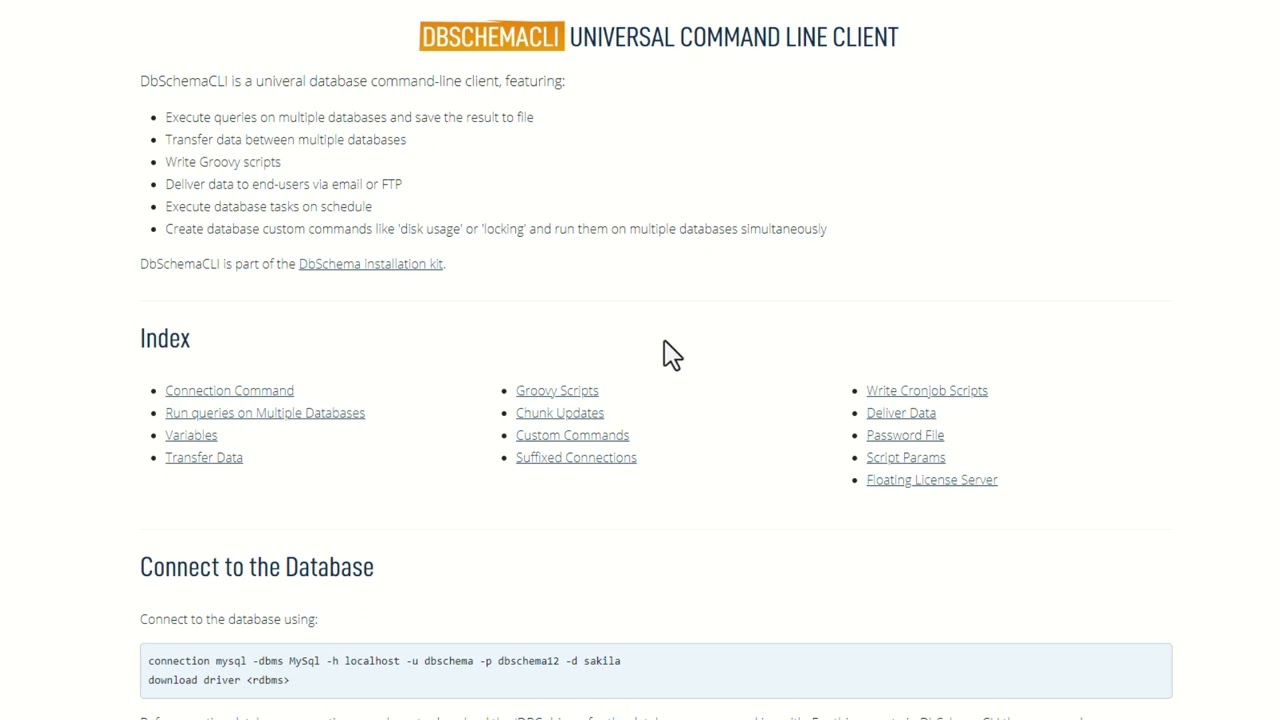 DbSchemaCLI - Database Universal Command Line Interface