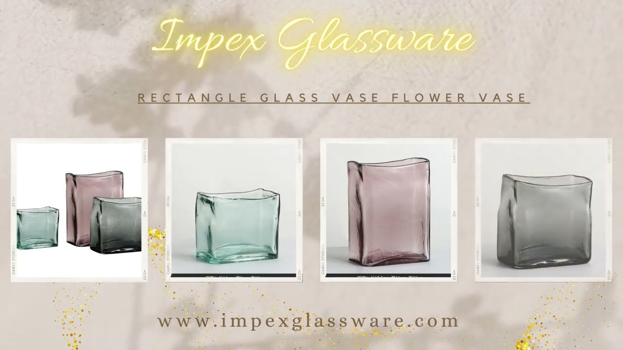 Rectangle Glass Vase Flower Vase | Impex Glassware 60