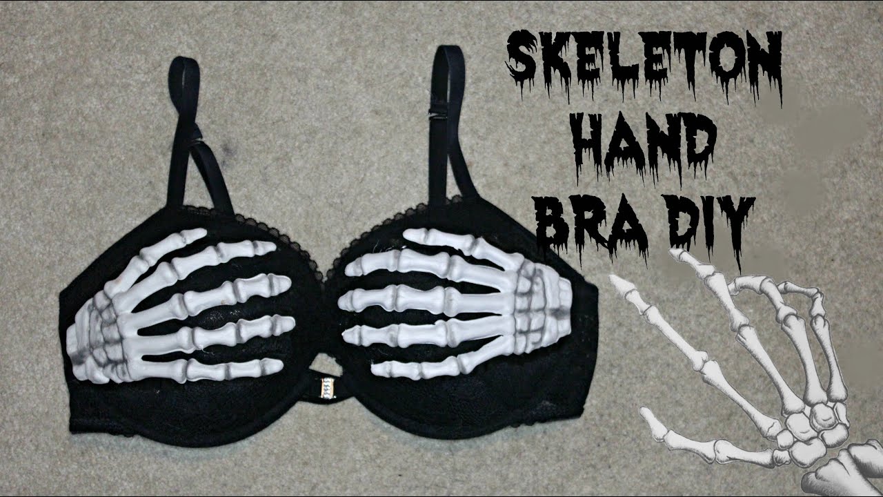 DIY Skeleton Hand Bra: skull, goth, creepy cute, macabre, SUPER EASY