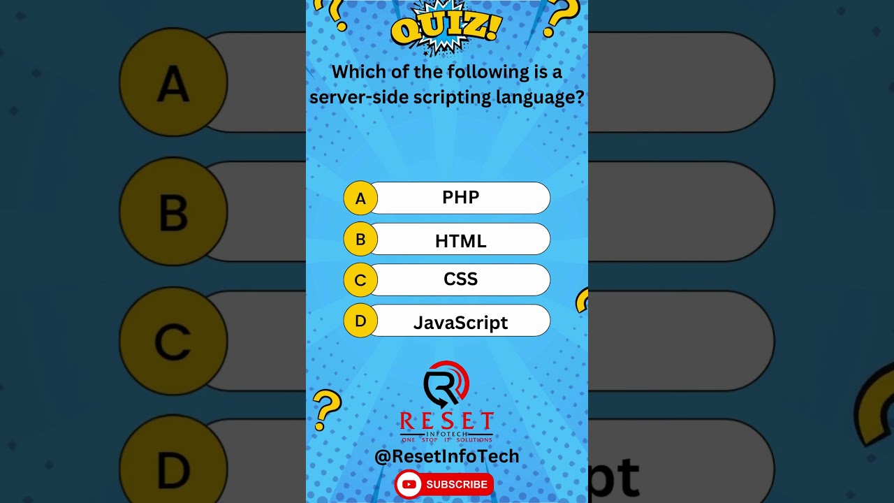 Which of the following is a server-side scripting language?  #quiz #webappdevelopment #games