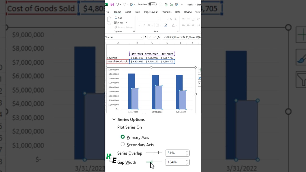 Make Your Charts Overlap #shorts #excel