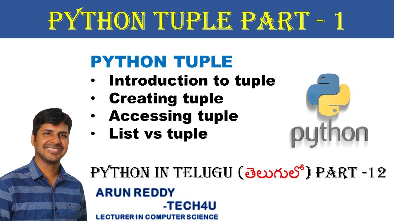 PYTHON IN TELUGU PART 12 - PYTHON TUPLE IN TELUGU | TUPLE IN PYTHON TELUGU |