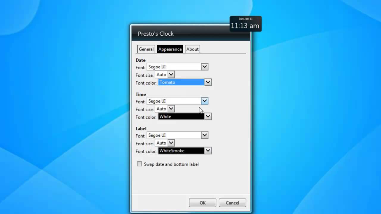 Prestos Clock Windows 7 Gadget