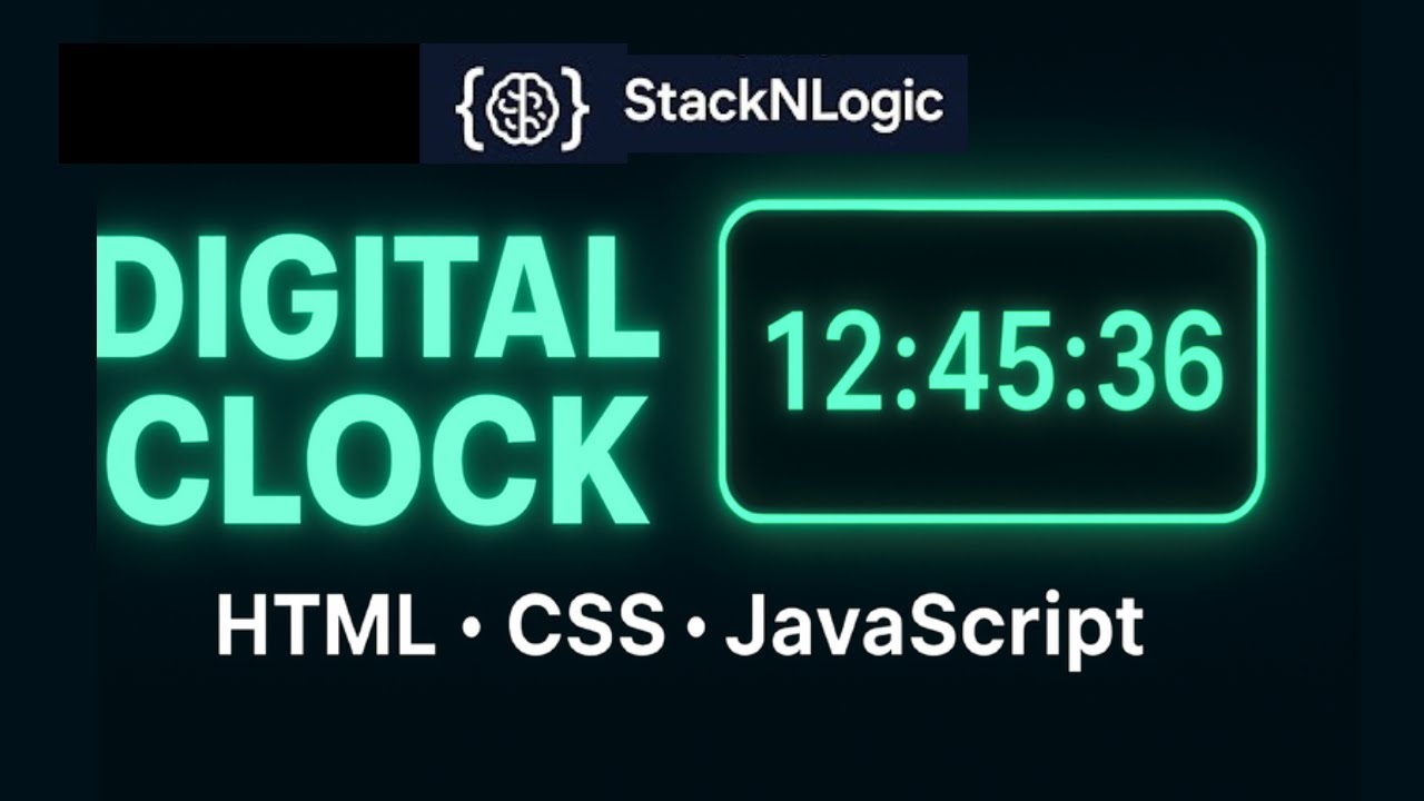 Build a Digital Clock ⏰ with HTML, CSS & JavaScript | Step by Step Tutorial