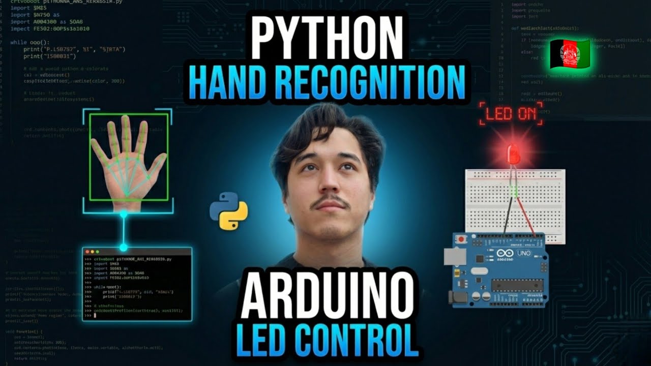 How Control  led with hand  using  python with MediaPipe & Opencv - arduino nano