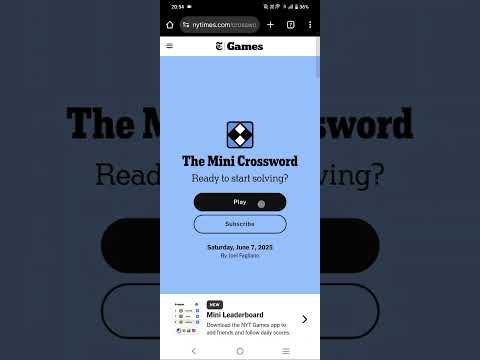 NYT Mini Crossword | June 7, 2025