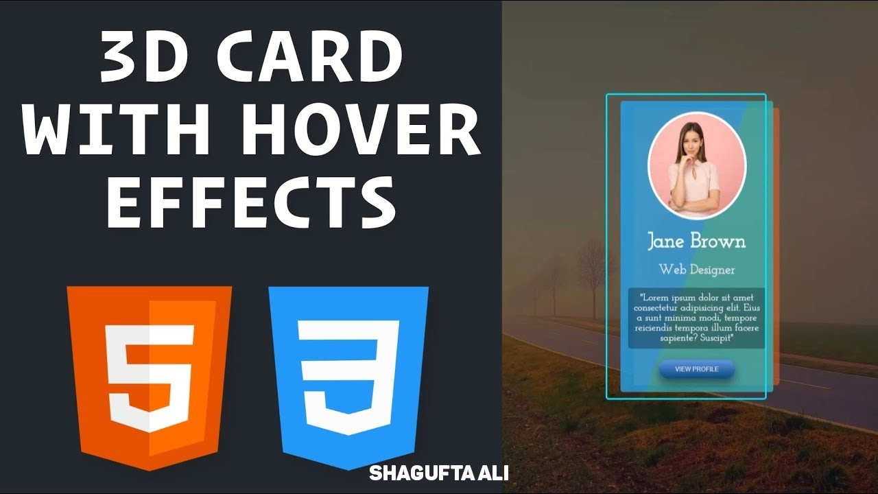CSS Responsive 3D Card Hover Effects | Html & CSS