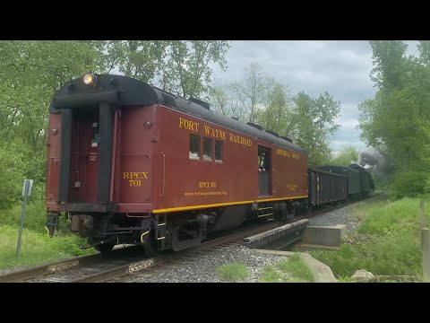 NKP 2-8-4 765 at CEC going Backwards with FWRHS Tool Car 701 leading on 5/23/22