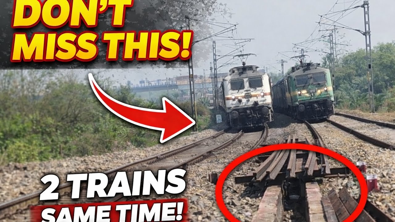 Parallel Train Running | 2 Trains Same Time Amazing Close View