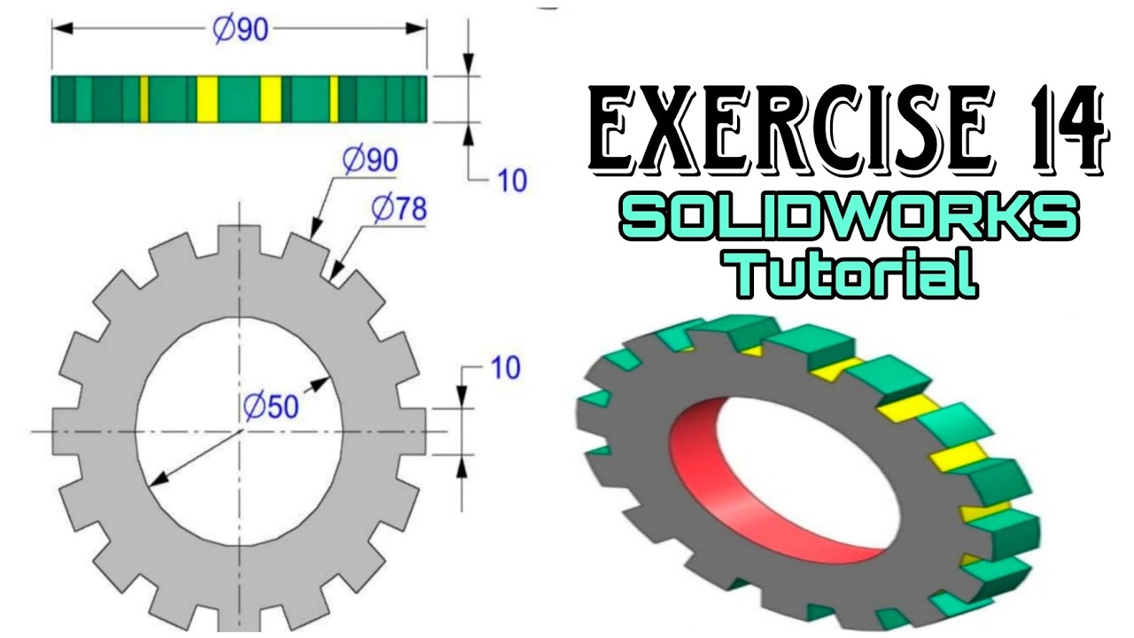 SOLIDWORKS Tutorial | SOLIDWORKS Practice Exercise 14 | Practice Exercise For Beginners