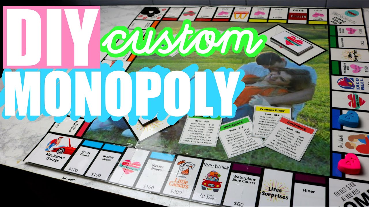 DIY CUSTOM MONOPOLY! How to make your own personalized board game! DIY LOVOPOLY VALENTINES DAY GIFT!