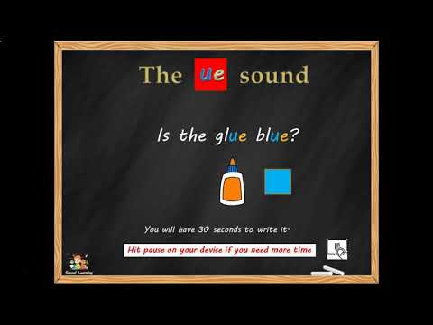 UE digraph learning to write sentences with the UE sound