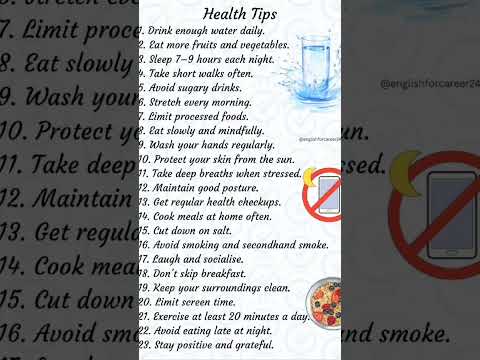 Health Tips | English For Career