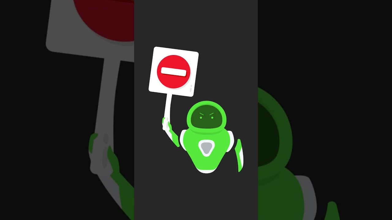 Cute green robot holding stop sign vector illustration