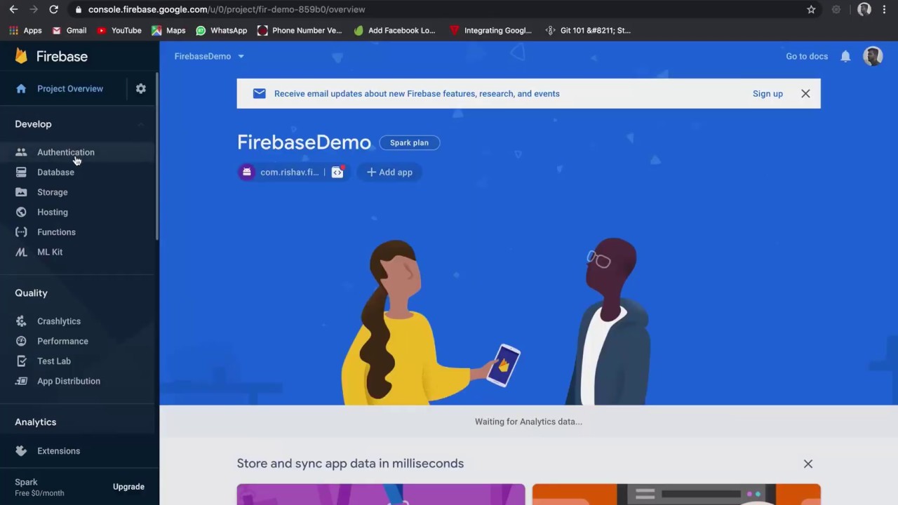 Firebase Android Tutorial 2 - Firebase User Registration / Authentication using Android Studio