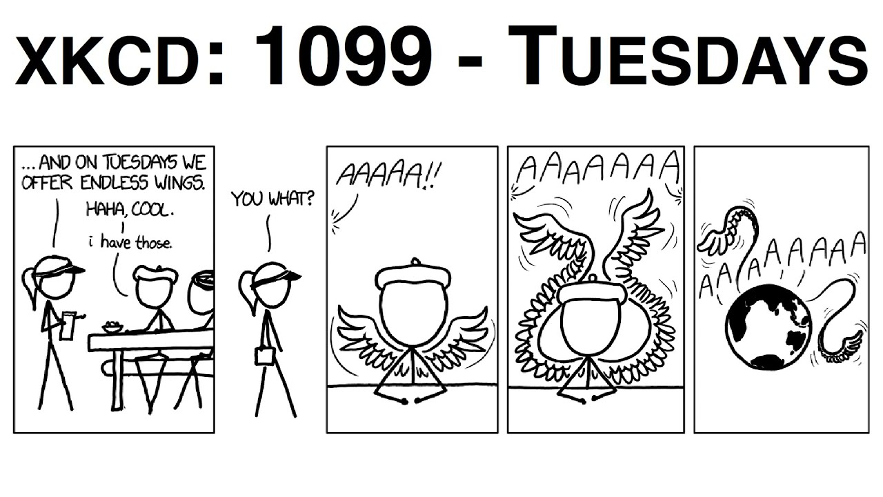 xkcd: 1099 - Tuesdays (Comic Dub)