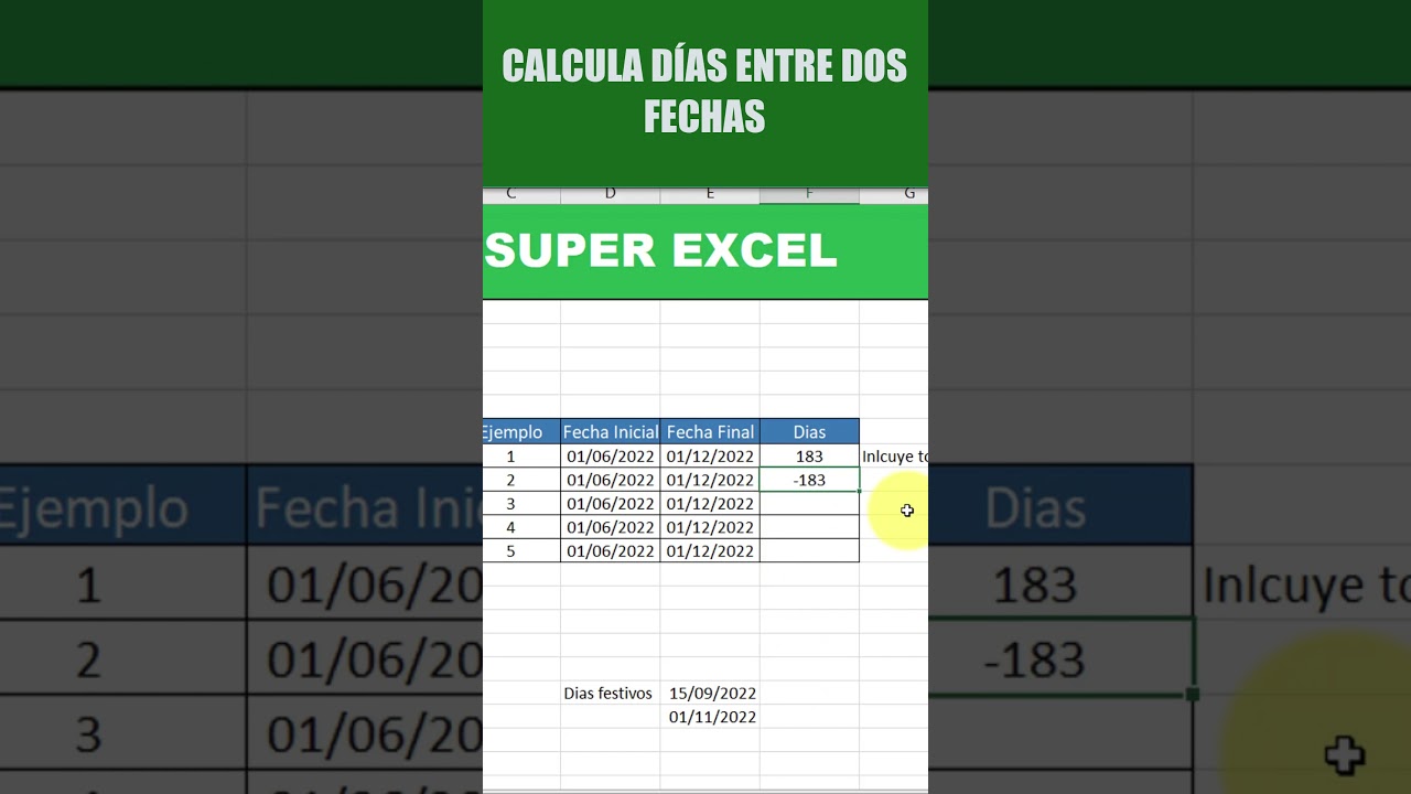Calculate days between two dates #excel2023 #tutorial