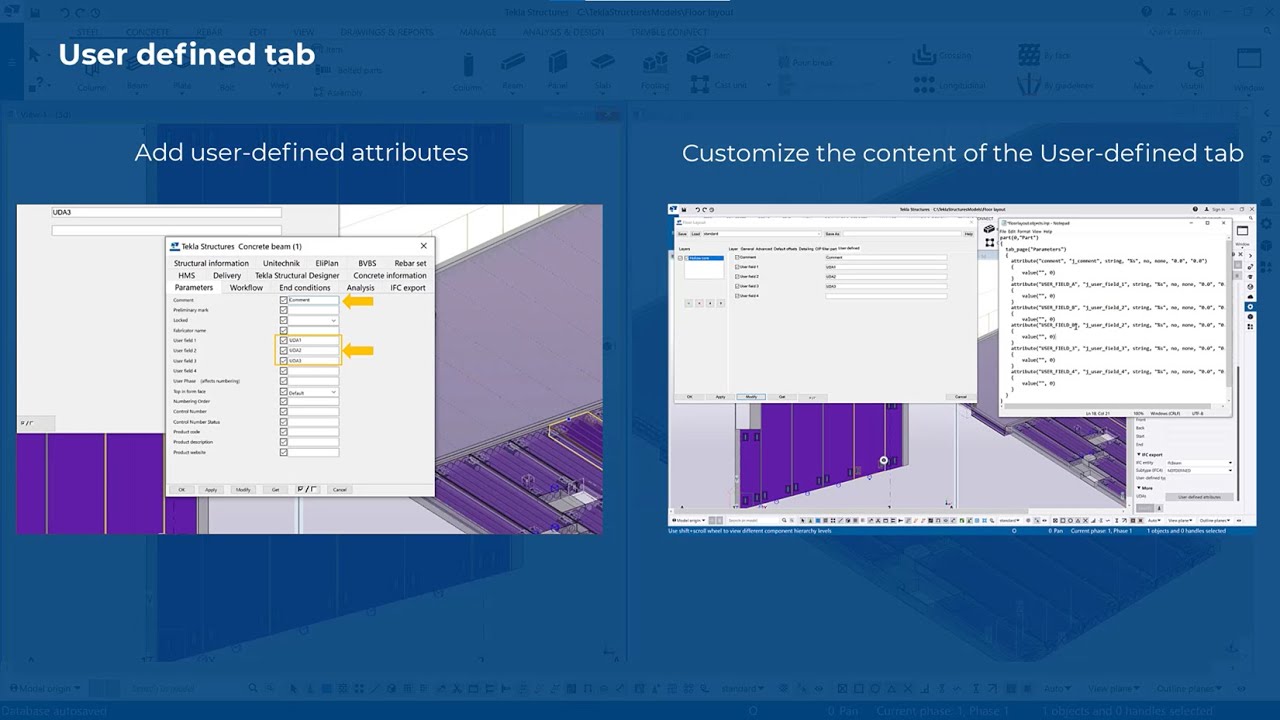 Modify a slab using Floor layout User defined tab