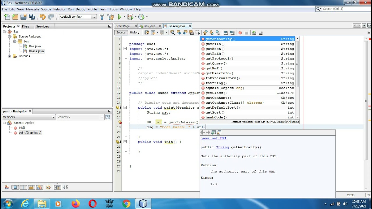 Java the complete Reference Ninth Edition (Chapter 23) Example (7) getDocumentBase getCodeBase