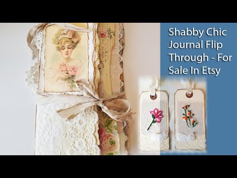 Shabby Chic Journal Flip Through - For Sale In Etsy (#junkjournal #roxysjournalofstitchery)