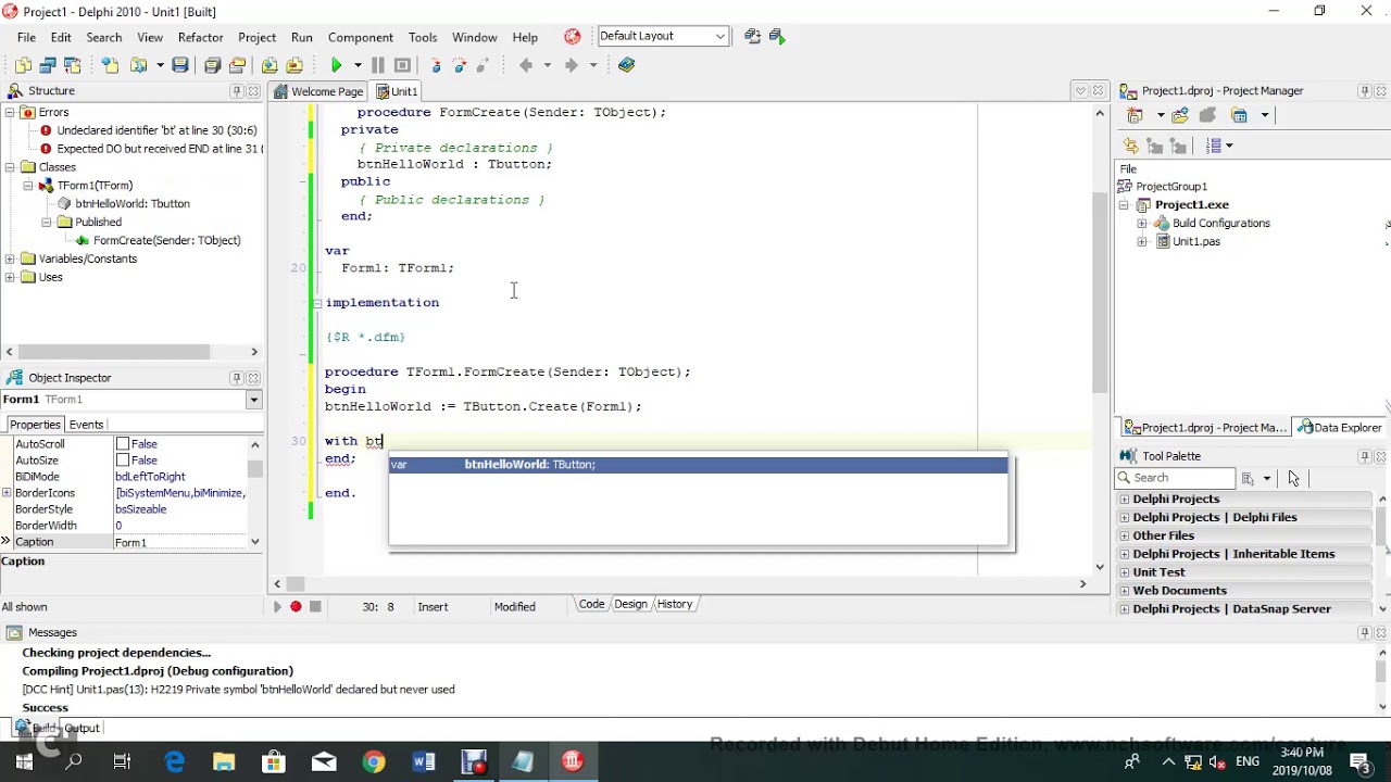 Create Dynamic Components using Delphi