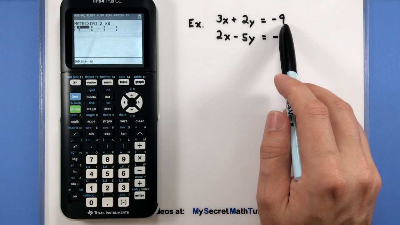 Pre-Calculus - Solve a system of equations using a Ti-83 or Ti-84 calculator