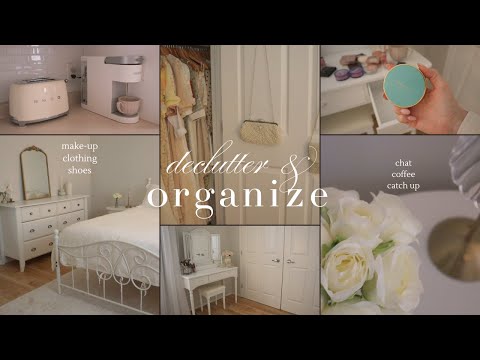 Spend the morning decluttering & organizing with me 🤎 Make-up, shoes, clothing // coffee, catch up 🤎