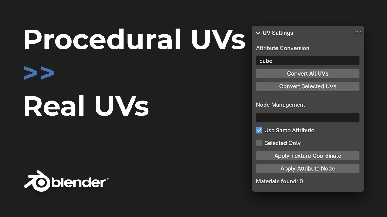 Procedural UV to Real UV (Blender 4.3 Addon) Geonode UVs to Game Engine UVs in One Click!