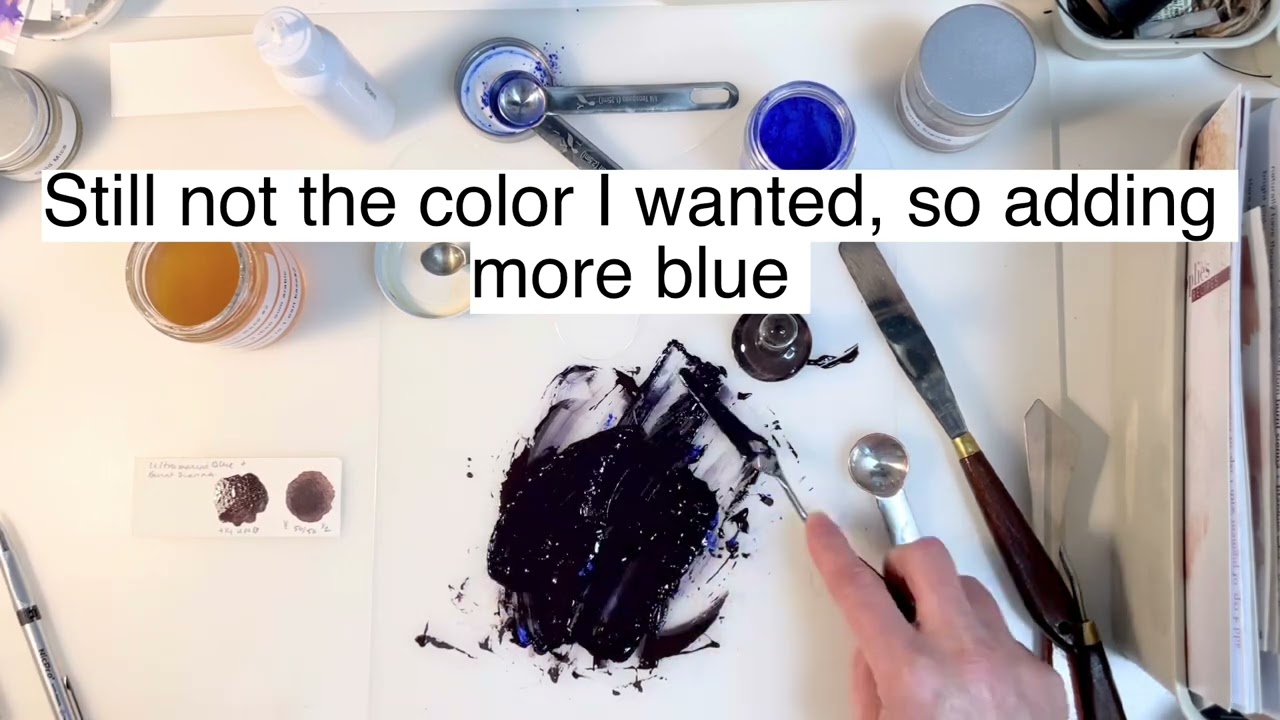 Creating blends with ultramarine blue pigment 