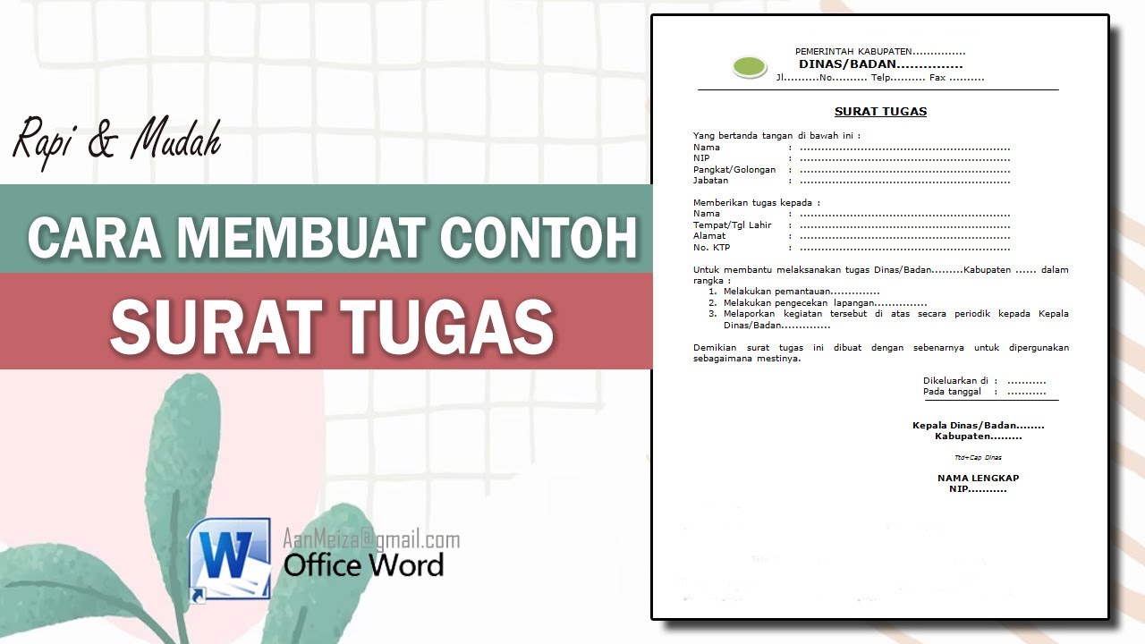 Cara Membuat Contoh Surat Tugas || SURAT TUGAS