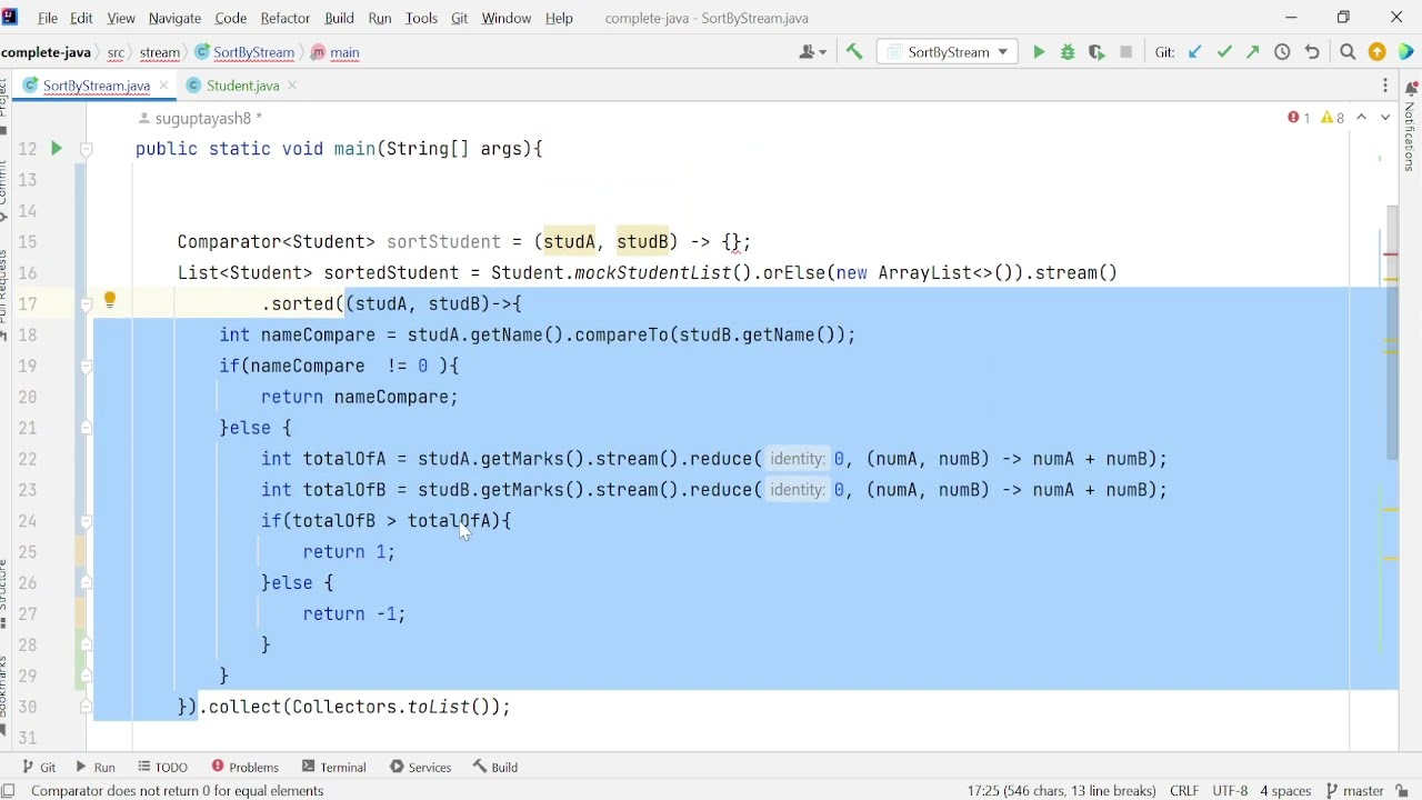 Sorting in Java , Java Stream, Java 8 Feature, Interview Question