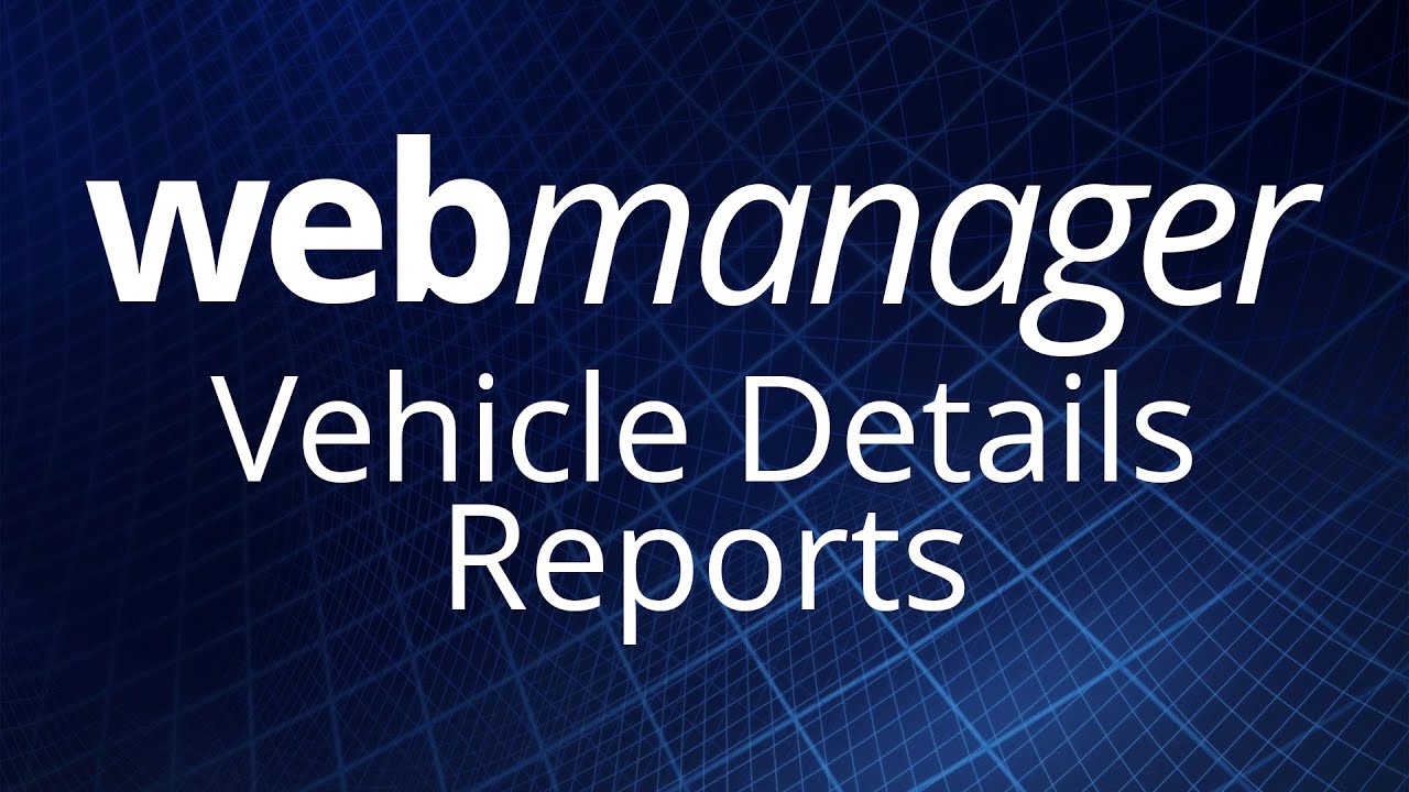 Vehicle Details - Reports | WebManager