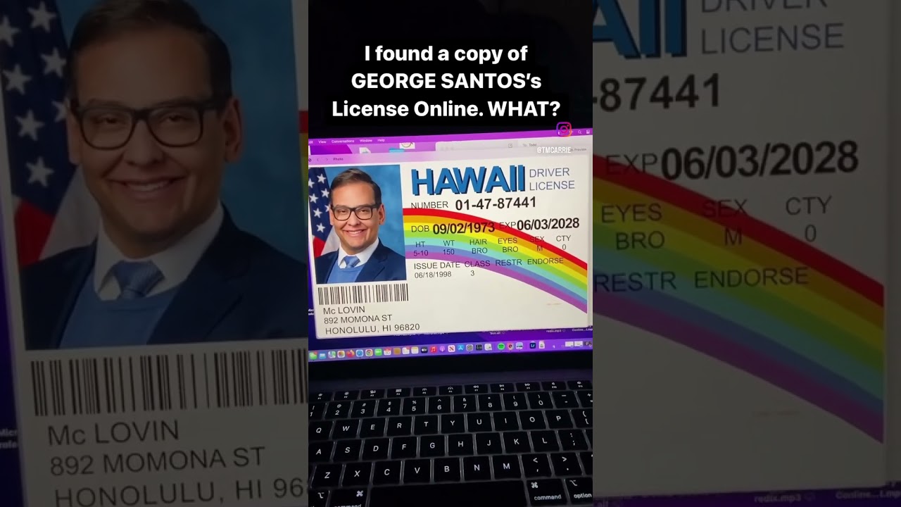 George Santos’s  fake ID online. #thexotics #superbad #georgesantos #mclovin #funny #funnyvideo