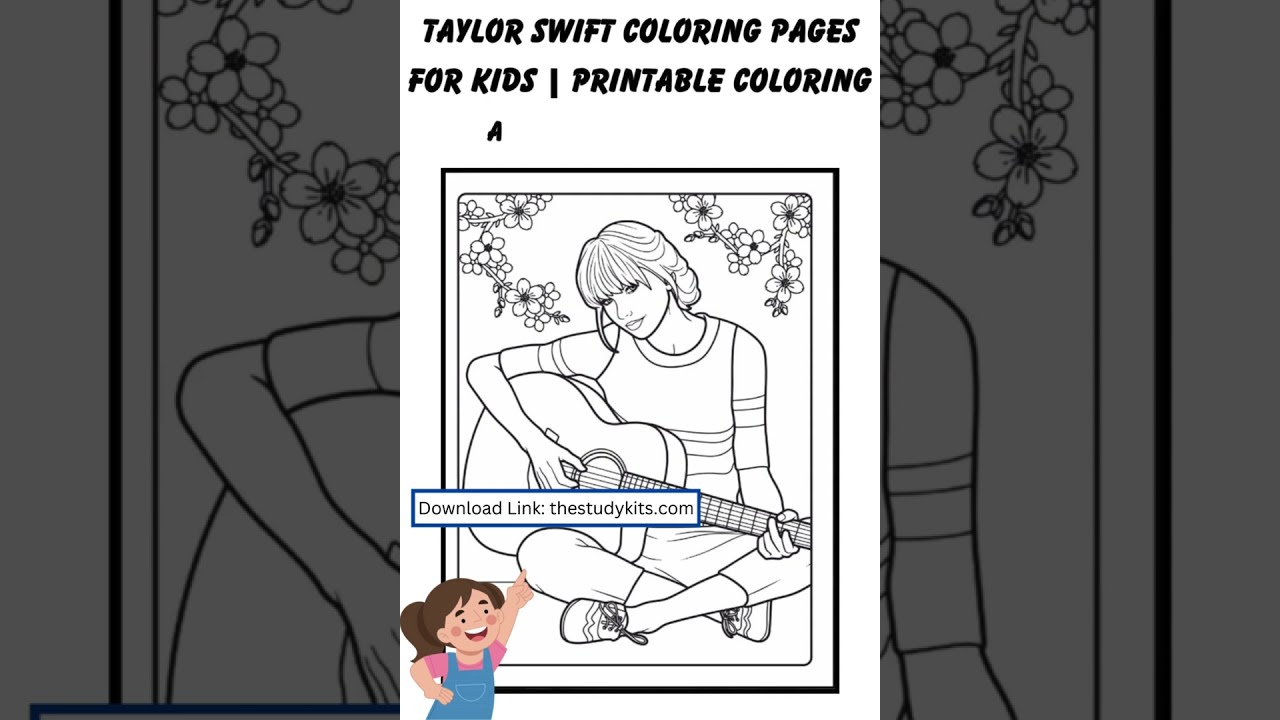 Taylor Swift Coloring Pages for Kids  Printable Coloring Activity Worksheets