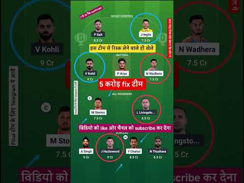 PBKS vs RCB Dream11 Prediction | PBKS vs RCB Dream11 Team Of Today Match | LSG vs RCB | #dream11