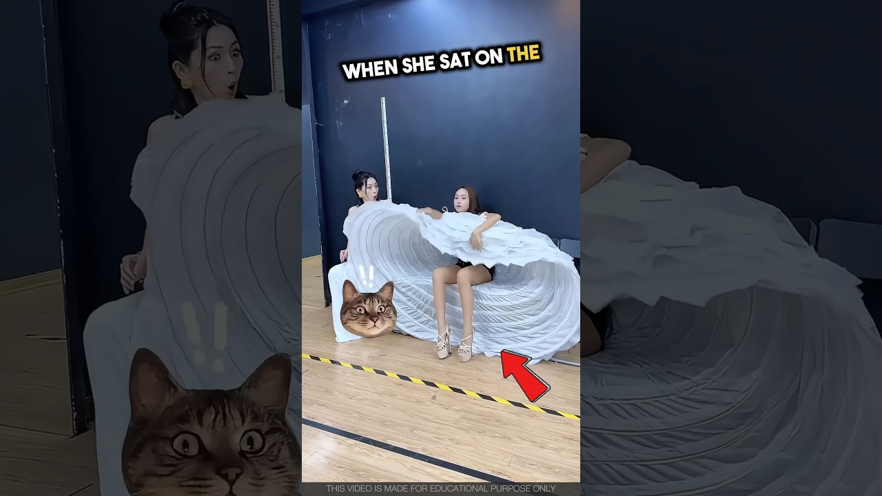 She Taught Her How To Sit In Her Wedding Dress 👰